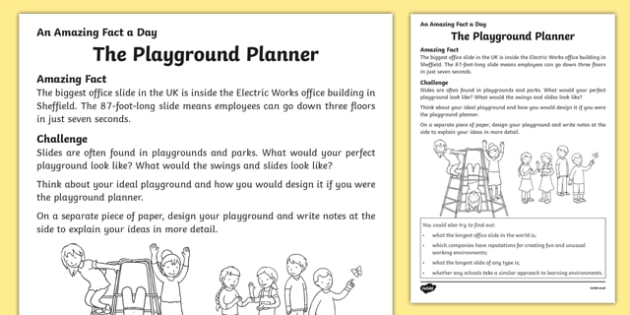 The Playground Planner Worksheet / Worksheet, worksheet
