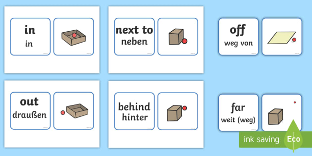 Positional Language Matching Cards English/German