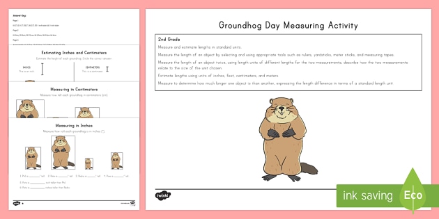 Groundhog Day Measuring and Estimating Activity Booklet - US