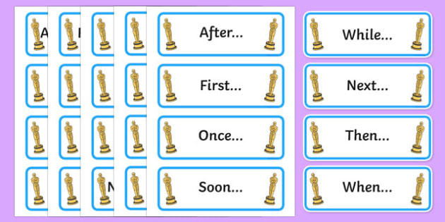 Oscar Worthy Openers Word Cards (teacher made)