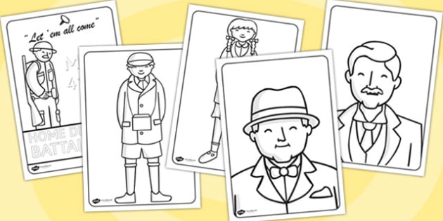 World War Two Colouring Sheets - World War Two, WW2, history