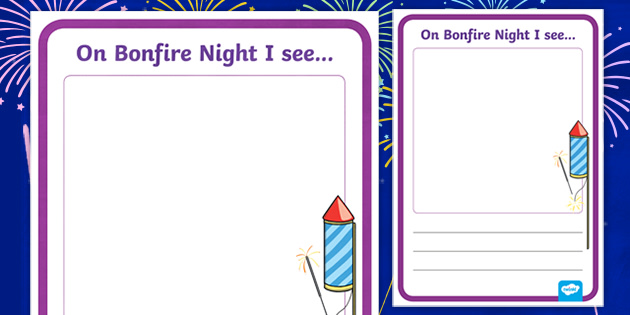 On Bonfire Night I See Writing Frame (teacher made)