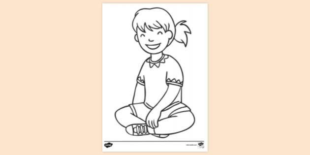 FREE! - Lovely Child Sitting Colouring Sheet | Colouring Sheets