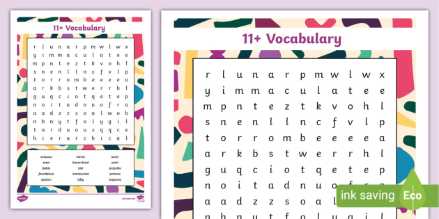 11+ Vocabulary Word Search 2 (teacher made)