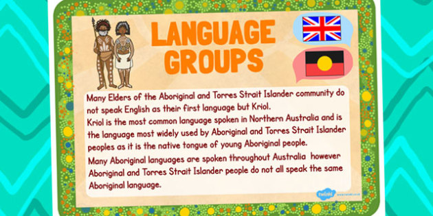 Aboriginal and Torres Strait Islander People Language Poster