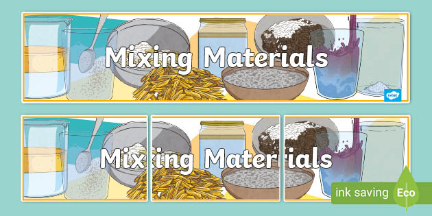 Mixing materials printable display banner- easy to download.