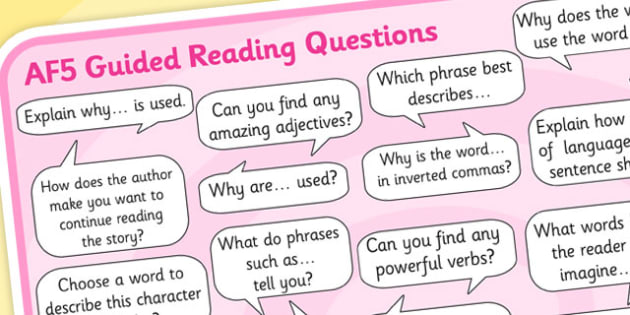 AF5 Guided Reading Question Mat (teacher made)