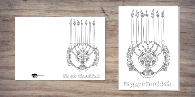 Menorah Mindfulness Colouring Card | Twinkl Party