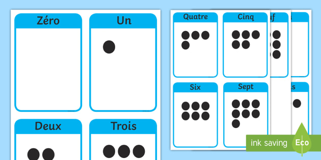 Les nombres de 0 à 10 Flashcards (teacher made)