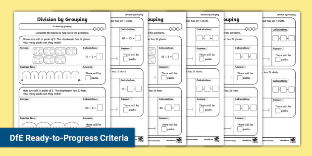 👉 Division by Grouping Maths Activity Sheets