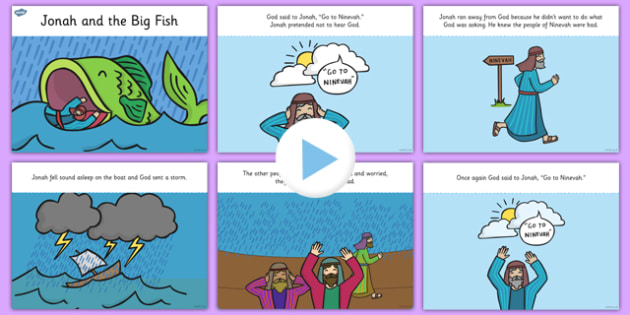 Jonah and the Big Fish Story PowerPoint - usa, jonah and the big fish ...