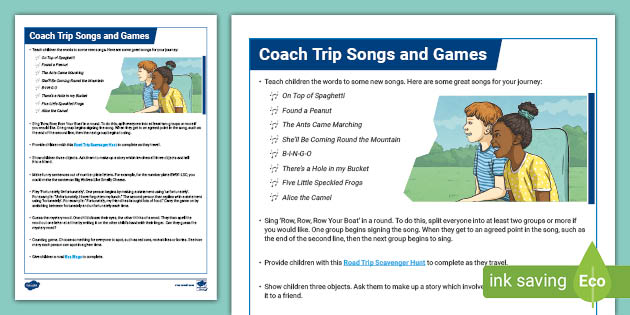 Coach Trip Songs and Games (teacher made)