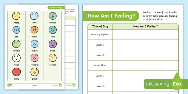 * NEW * How Am I Feeling? Chart (teacher made)