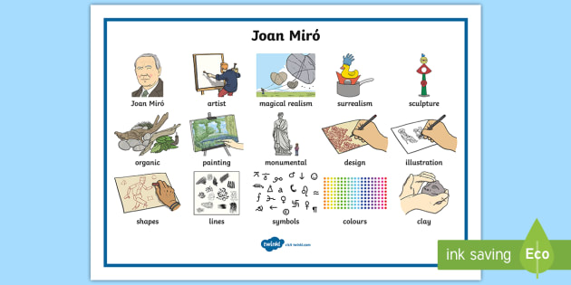Joan Miró Word Mat (teacher made)
