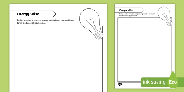 Energy Wise Poster | Energy Saving Activities | Twinkl