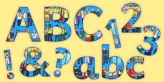 FREE! - People Who Help Us Themed Size Editable Display Lettering