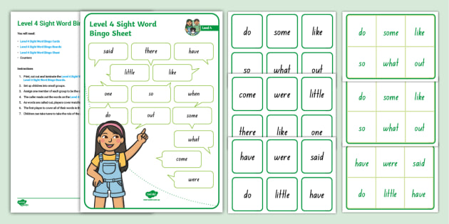 Level 4 Sight Word Bingo (teacher made)