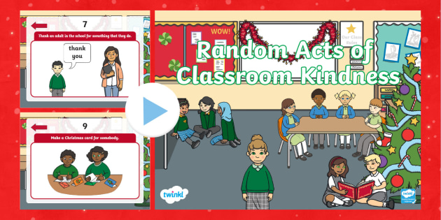 Christmas-Themed Random Acts of Classroom Kindness PowerPoint