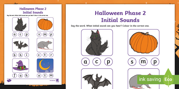 Halloween Phase 2 Initial Sounds Activity (teacher made)