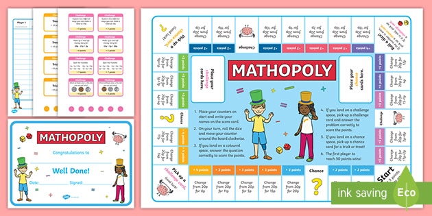 * NEW * Change from 20p Mathopoly Board Game