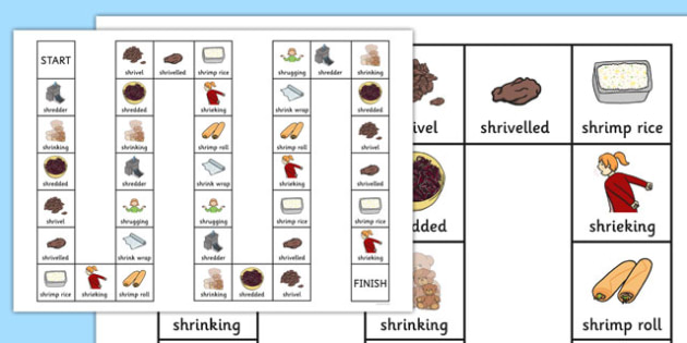 Two Syllable SHR Board Game (teacher made)