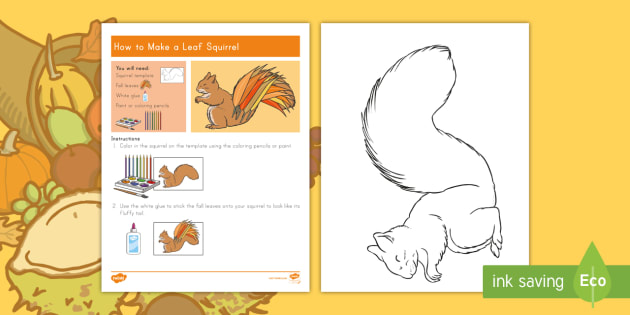 Leaf Squirrel Template | Craft Teaching Resources | Twinkl