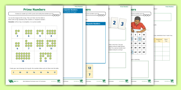 👉 Prime Numbers Differentiated Maths Activity Sheets