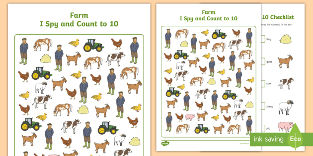 Farm I Spy and Count Activity to 10