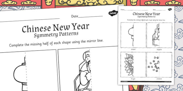Chinese New Year Symmetry Worksheet / Worksheet