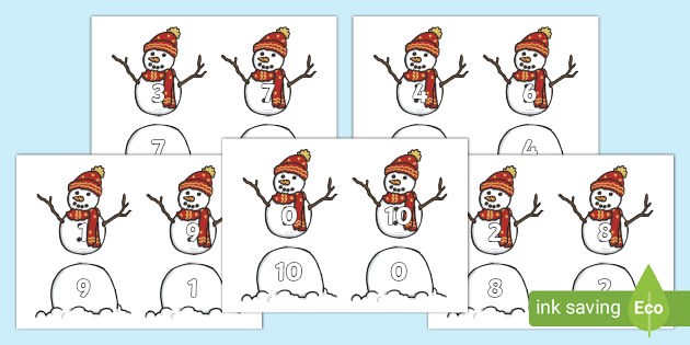 Snowman Number Bonds to Ten (teacher made)