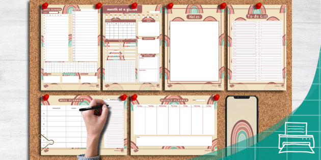 Ink Saving Muted Rainbow Planning Pack | Twinkl Busy Bees