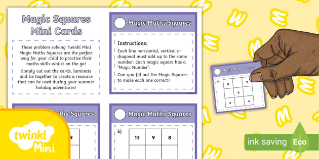 Magic Maths Squares Mini Cards (teacher made)