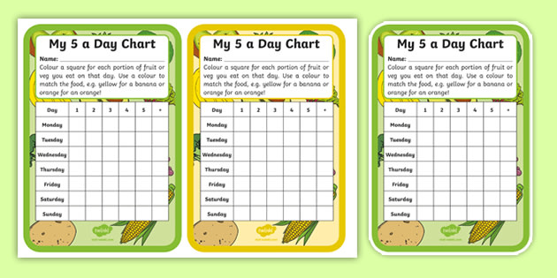 👉 5 a Day Reward Chart | Easy to Print | Twinkl