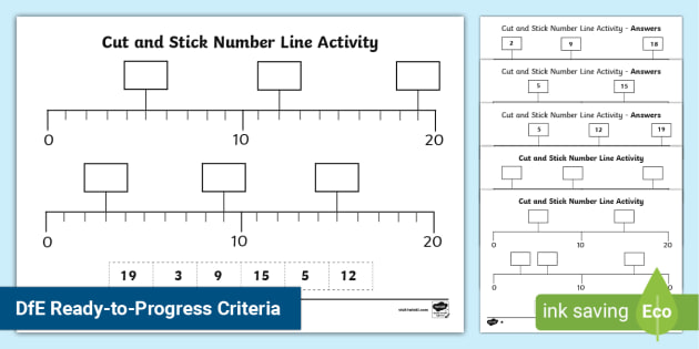 👉 Reason with Numbers within 20 Cut and Stick Number Line