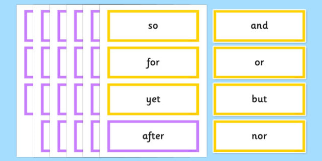 Subordinating Coordinating Conjunctions Word Cards - Connectives