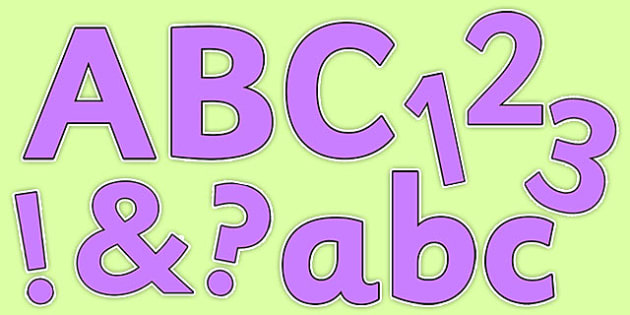 👉 Purple Colour Display Lettering (teacher made)