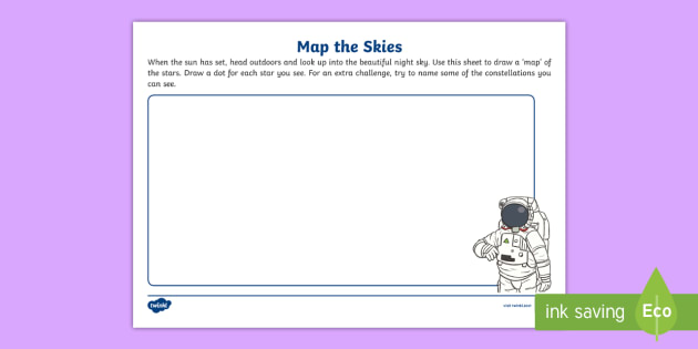 Map the Skies Home Learning Worksheet (teacher made)