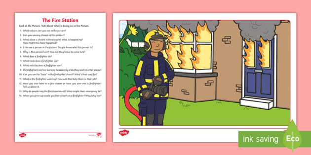 The Fire Station Aistear Oral Language Worksheet