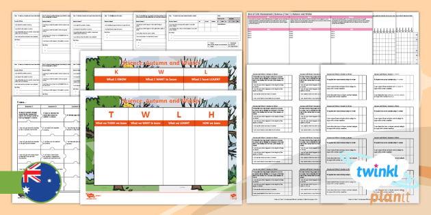 Year 1 Science Autumn and Winter Assessment Pack