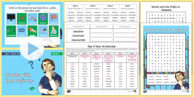 Year 4 Term 1A Week 2 Spelling Pack (teacher made)