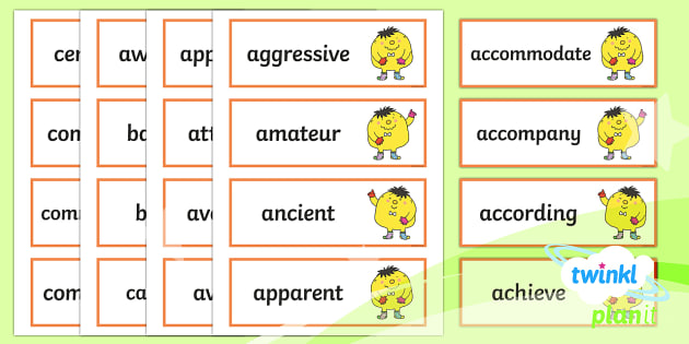 PlanIt English Additional Resources Y5/Y6 Statutory Spelling Word Cards