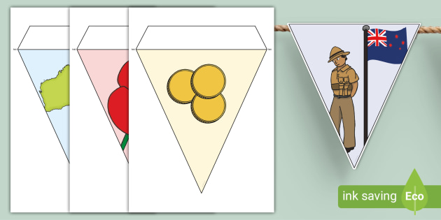 Anzac Day Bunting - Australia - Topics - Twinkl