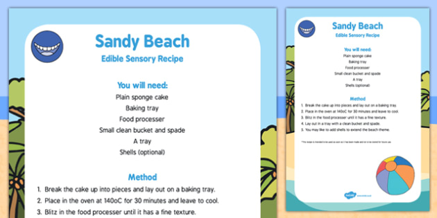 Sandy Beach Edible Sensory Recipe (teacher made)