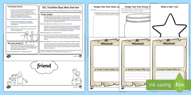 Transition Days Themed Activity Pack KS1 Transition Day Ideas