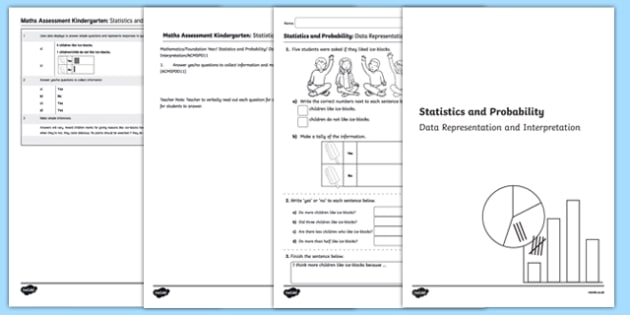 Kindergarten Statistics and Probability Assessment Pack-Australia
