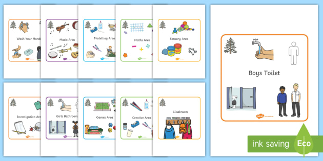 FREE! - Editable Square Classroom Area Signs (Colorful)