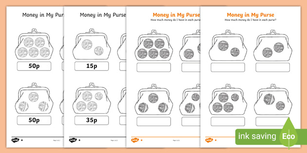 Money in My Purse Differentiated Worksheet (teacher made)