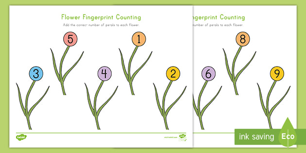 Flower Fingerprint Counting Activity (teacher made)