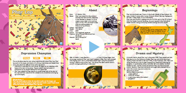 Phar Lap Years 3-6 PowerPoint (teacher made)
