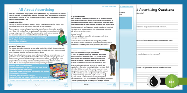 All About Advertising Fact File (teacher made)